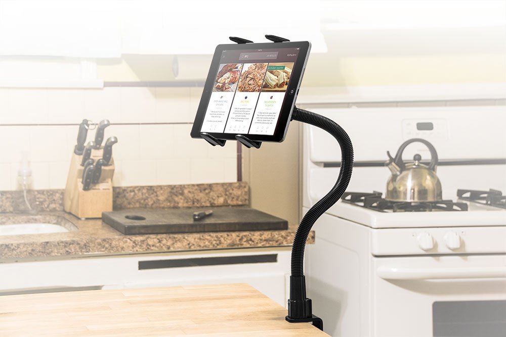 ARKON Mounts Heavy-Duty Slim-Grip Tablet Mount with Clamp & Flexible 22" Gooseneck | Universal Fit Tablet Holder | Firm Clamp for Desks & Tables | Compatible with iPad, Samsung, Google, & More