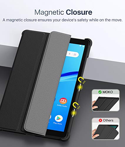 MoKo Case for Lenovo Tab M8 /Smart Tab M8 / Tab M8 FHD Case Model TB-8505F/TB-8505X/TB-8505FS/TB-8705F, Slim Lightweight Smart Shell Stand Cover Case for Lenovo Tab M8 HD/Tab M8 HD LTE, Black