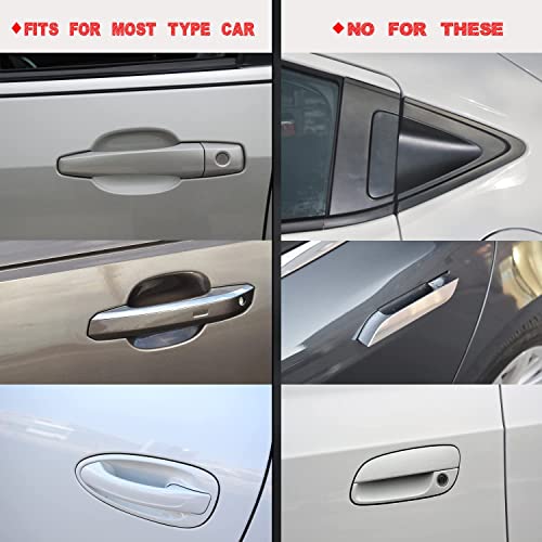 8Pcs 3D Transparent Car Door Bowl Scratch Protector, Car Door Handle Protector Accessories Clear Door Bowl Paint Protection Film Waterproof Anti-Scratch Stickers Covers for Most Models