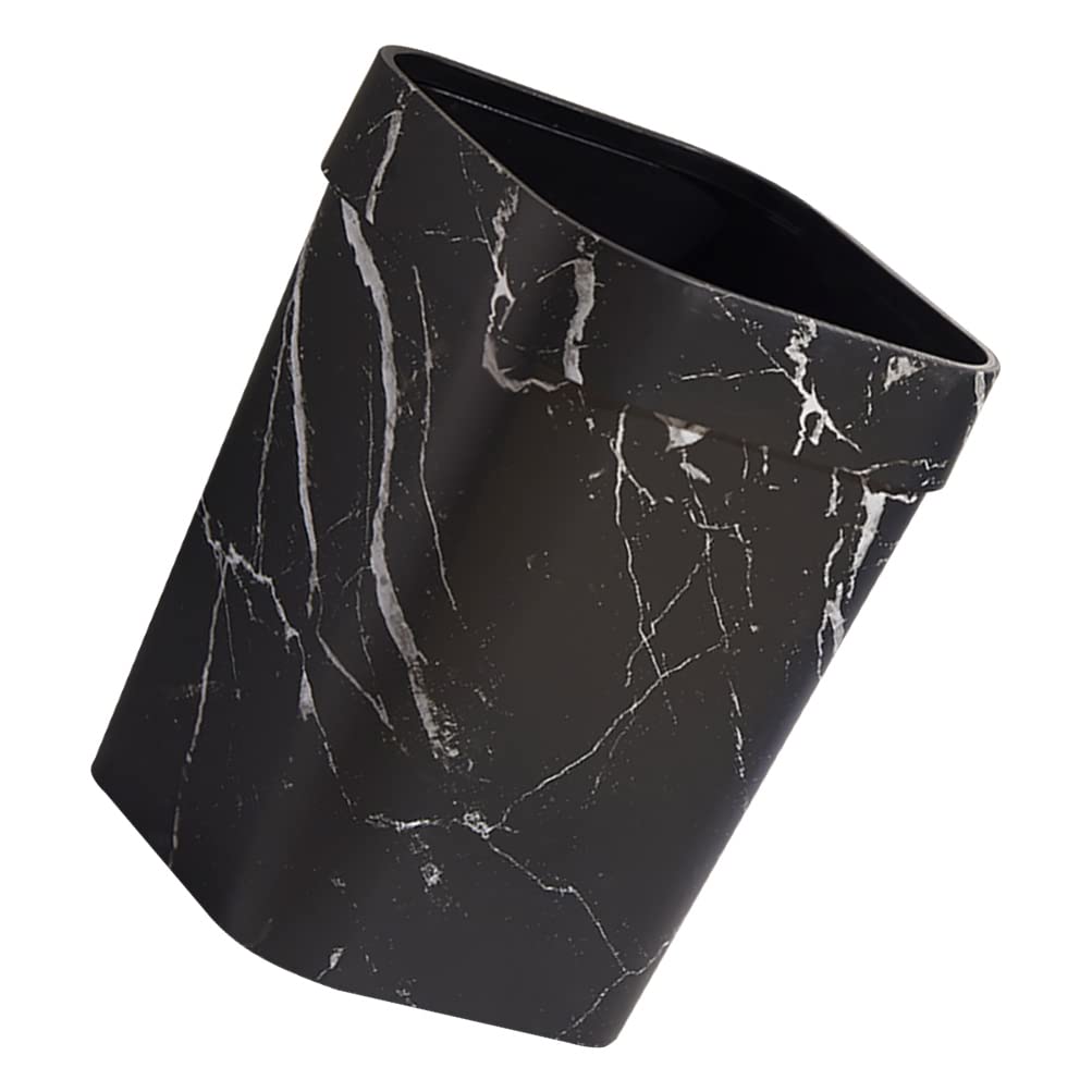 Zerodeko Waste Basket Square Small Trash Can Plastic Small Wastebasket Black Garbage Container Bin Garbage Can for Home, Kitchen, Bathroom, Office (14 L) Black Bathroom Decor