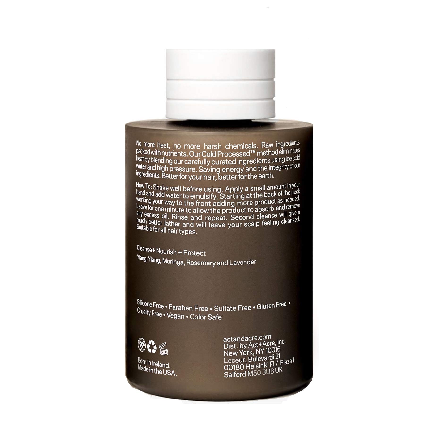 ACT+ ACRE Cold Processed Balancing Shampoo - Clarifying Cleanse for Build Up - Sulfate Free Gentle Hair Treatment with Moringa Oil - Moisturize and Strengthen Damaged Hair (10 Fl.oz)