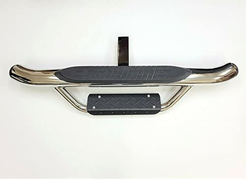 36" x 6.5" Towing Hitch Step Bar Drop Step 2" Receiver Round End Chrome Rear Bumper Guard Universal Truck Trailer
