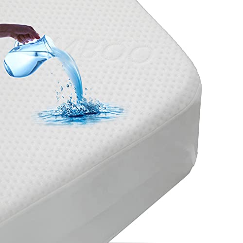 SheetWorld Waterproof Fitted Portable Mini Crib Mattress Protector Pad Cover, 100% Bamboo Jacquard Breathable, Boys and Girls, Size 24 x 38