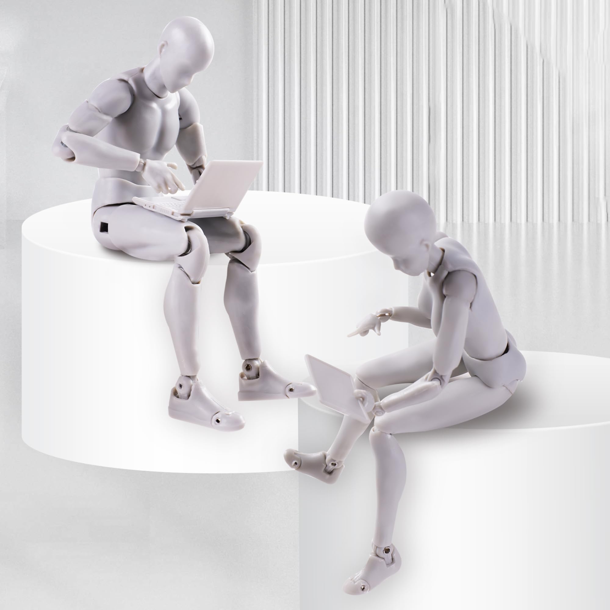 Action Figures Body Kun DX & Body-Chan DX PVC Figure Model Drawing for SHF S H Figuarts (Female+Male) with Box