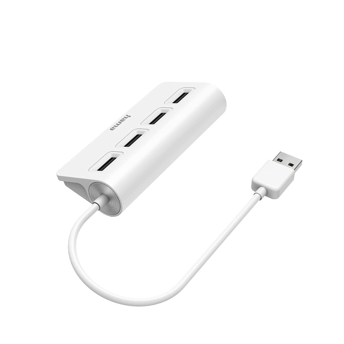 Hama 00200120 External 4-Port USB 2.0 Hub, USB Powered, White