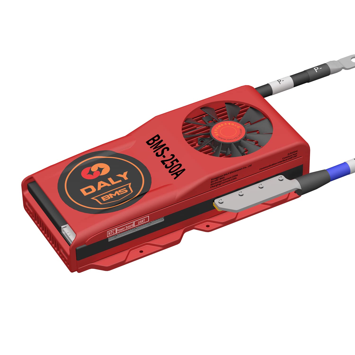 DALY Smart BMS LiFePo4 24V 250A 8S with UART Communictaion Bluetooth BMS for Rated 3.2V Lithium Battery Power Bank Protection,Off Grid Application, Solar System(Smart BMS,250A Fan)
