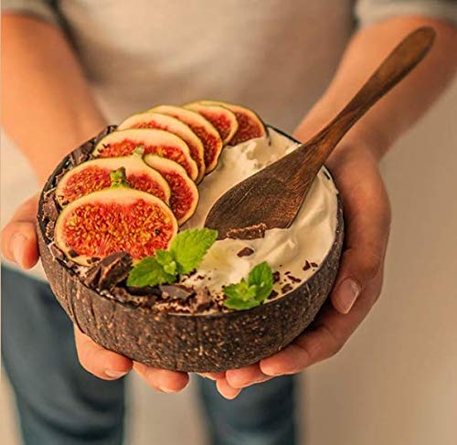 Karmic Seed Green Roots Organic Coconut Bowls-Hand Made From Coconut Shells and Polished with Organic Coconut Oil (4 bowls)