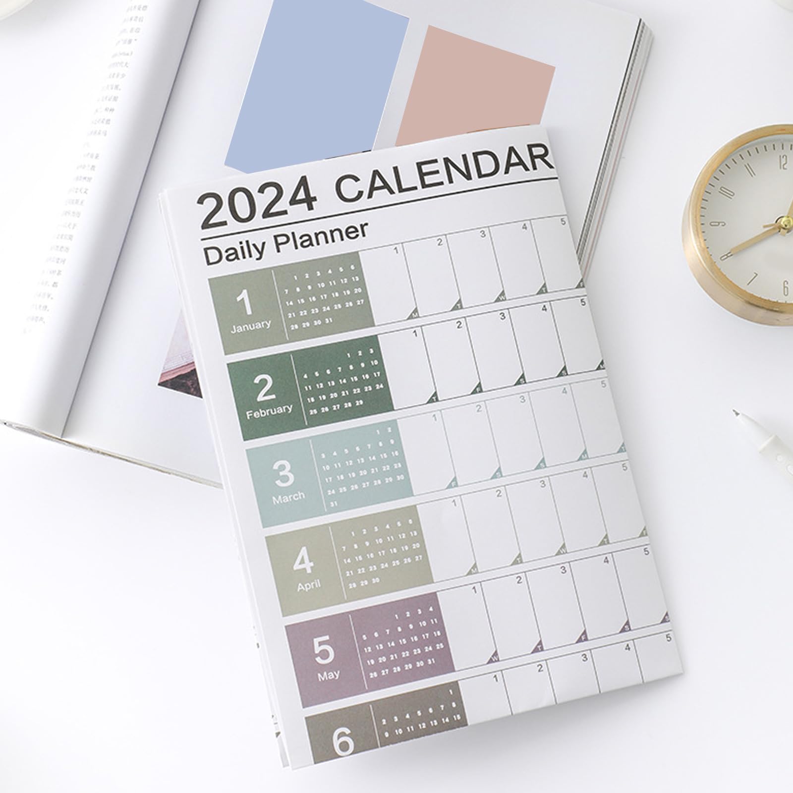 2024 Wall Calendar Planner Sheet Yearly Monthly Weekly Daily Planner To Do List Hanging Agenda Schedule Organizer Office Office Supplies