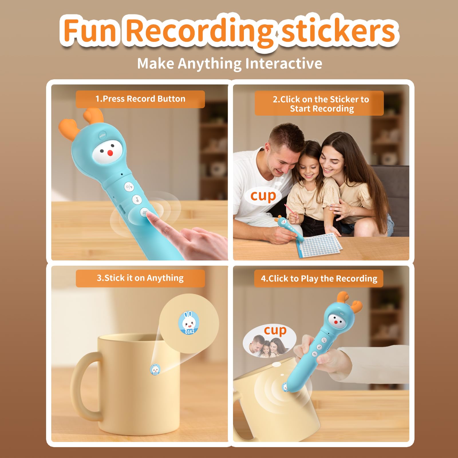 alilo Learning Educational Toys for Toddlers 2-3-4-5-6, Interactive Reading Pen Set for Kids, with 3 Learn to Read Books for Kids, 100 Talking Flash Cards, 540 Recording Stickers, Alphabet, Music Card