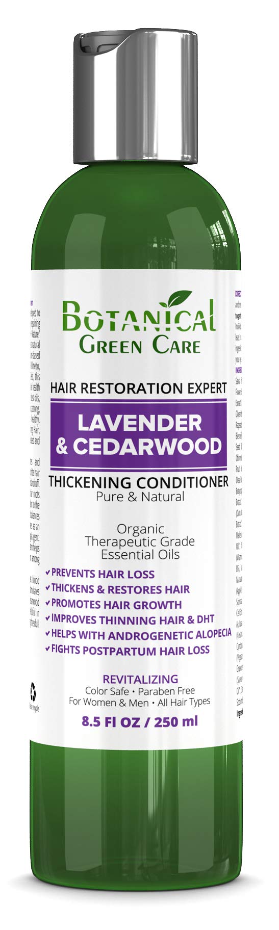 Botanical Green Care 'Lavender & Cedarwood' CONDITIONER - Thickening, Hair Growth, Strengthening Conditioner for Thinning Hair. Color Safe