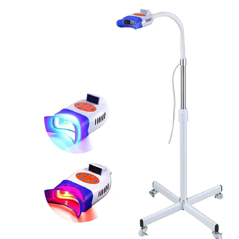 Teeth Whitening Lamp 36W Floor Stand Type Dental Cold Teeth Bleaching Machine for Clinic and Beauty Accelerator Bleaching System with 10pcs LED Blue Light Blue/Red Light 2 Colors(US Shipping)