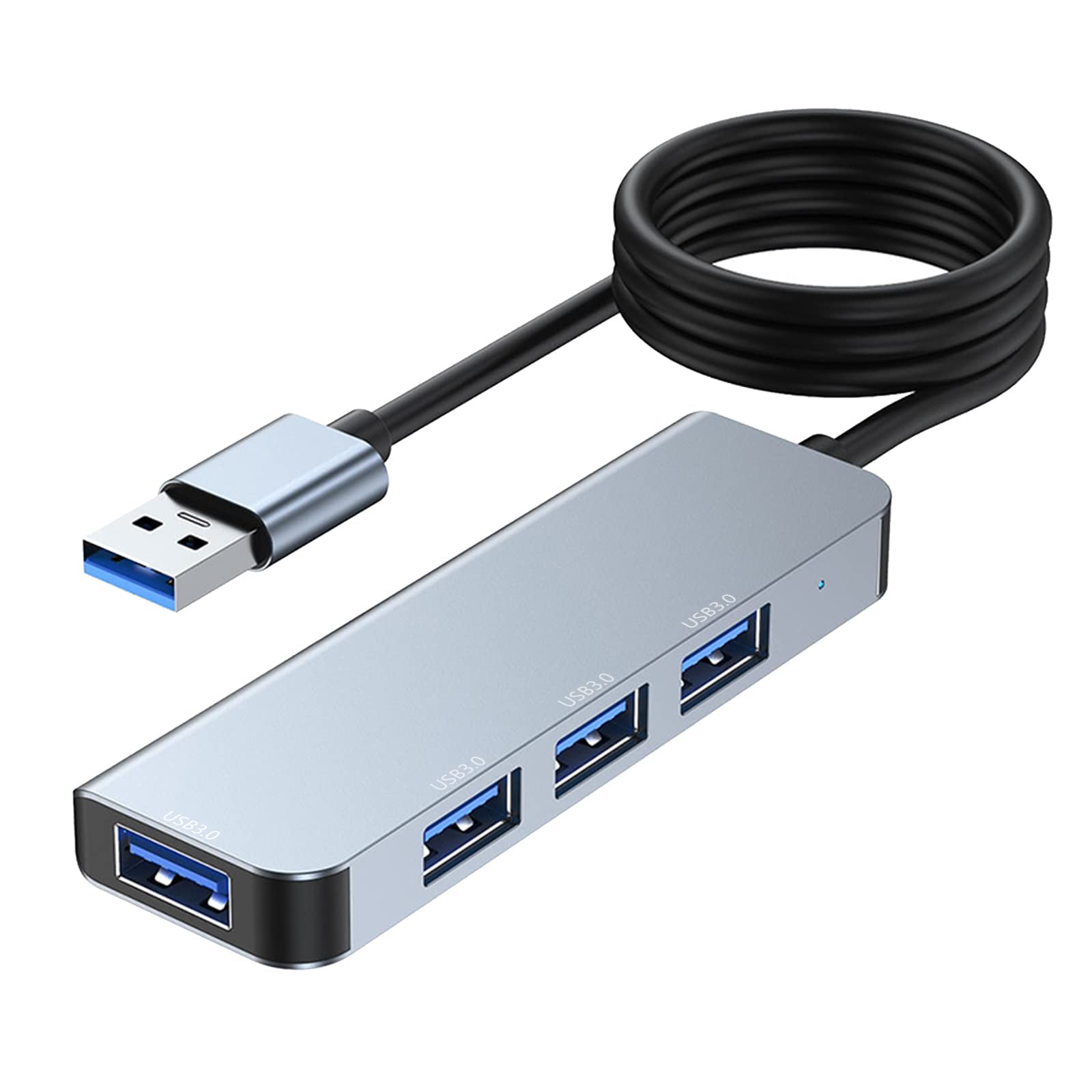 4-Port USB 3.0 Hub, Portable Data USB Hub with 3.9ft Extended Cable, USB Splitter for MacBook, Mac Pro, Mac Mini, iMac, Surface Pro, Laptop, PC, Flash Drive, Mobile HDD (Charging Not Supported)