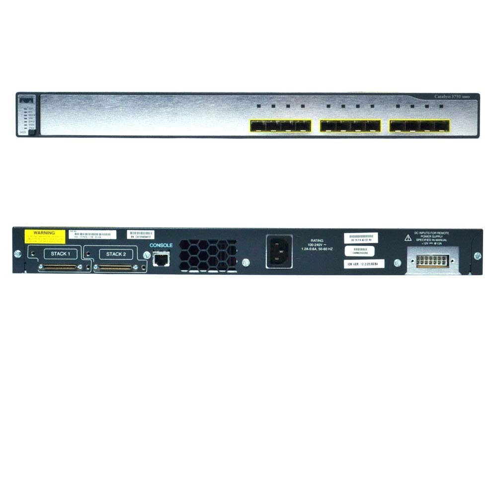 Cisco WS-C3750G-12S-S Catalyst 3750G 12-Port Gigabit Ethernet Switch (Renewed)