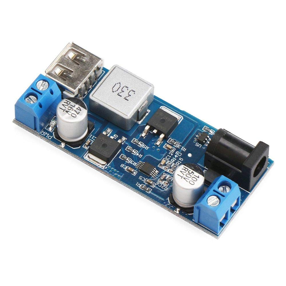 DAOKI 2Pcs 12v to 5v 5A Converter Step-Down Power Supply 24V / 12V to 5V 5A Voltage Regulator DC 9V-36V Step-Down to DC 5V-5.3V 3.5-6A Volt Transformer