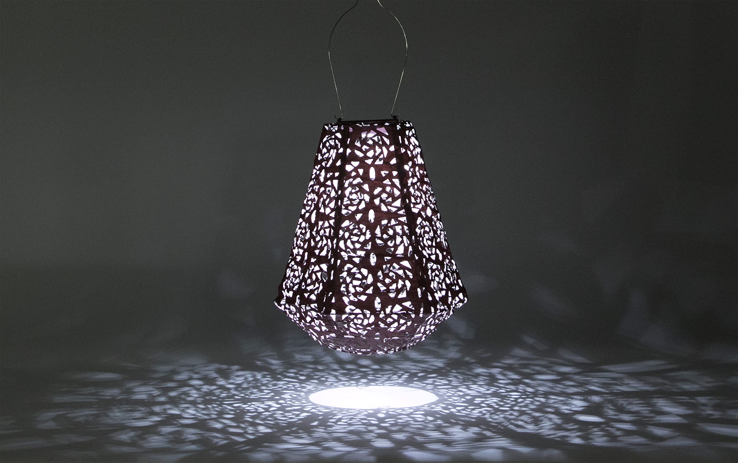 Allsop Soji Stella - Prism - 11" Outdoor Solar Lantern - Metallic Orchid