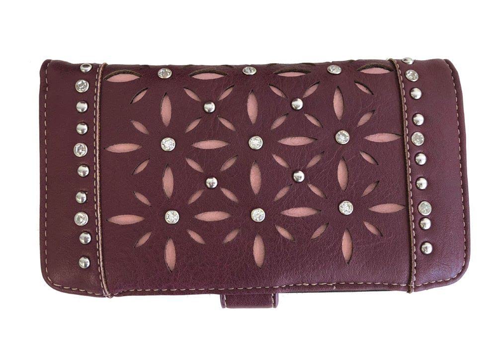 American Bling Concealed Carry Flower and Rhinestone Crossbody Purse and Wallet