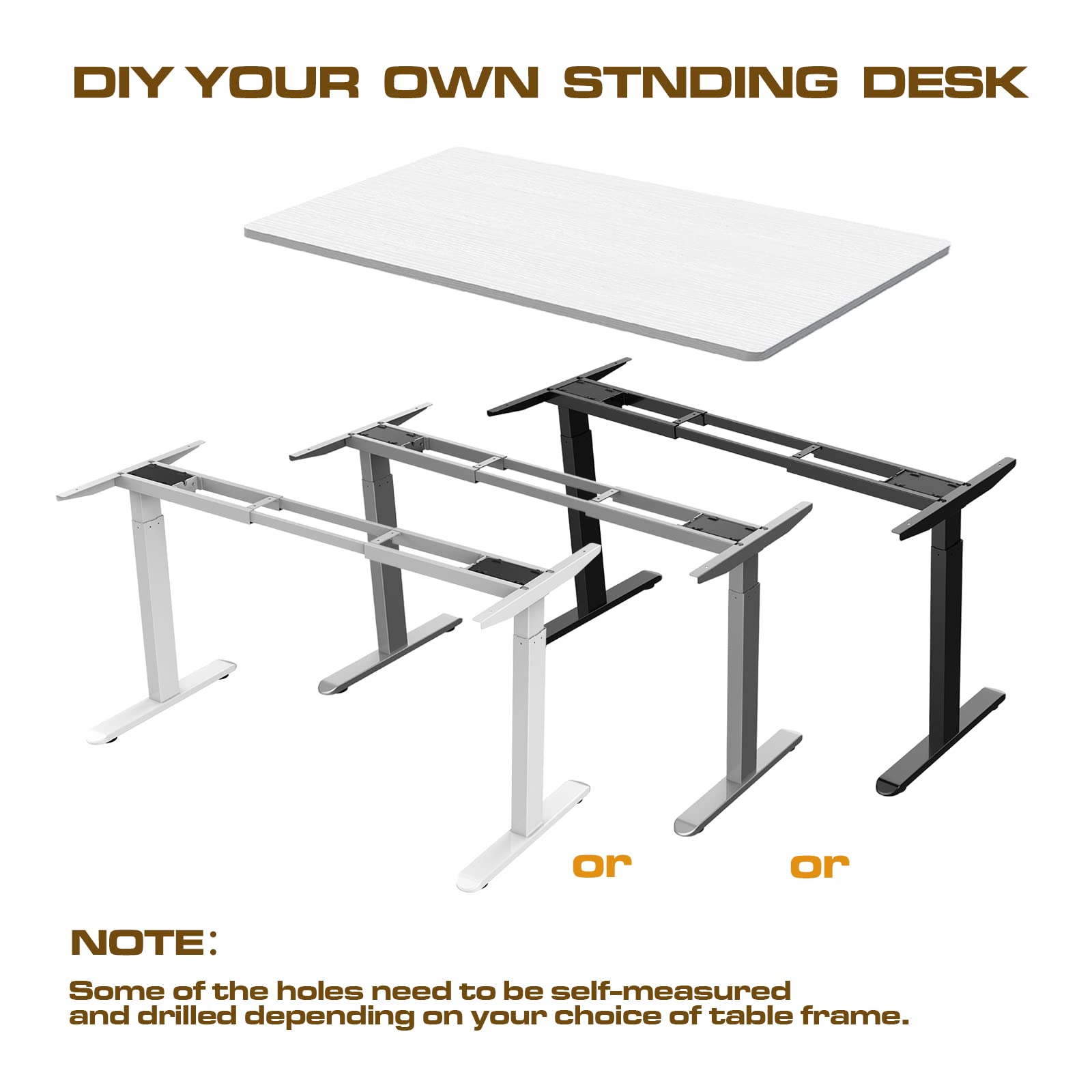 AIMEZO 48 x 28 inch Table Top Solid One-Piece Deep Wood Grain Desktop Universal for Standing Desk Frame Wood Desk Top Only
