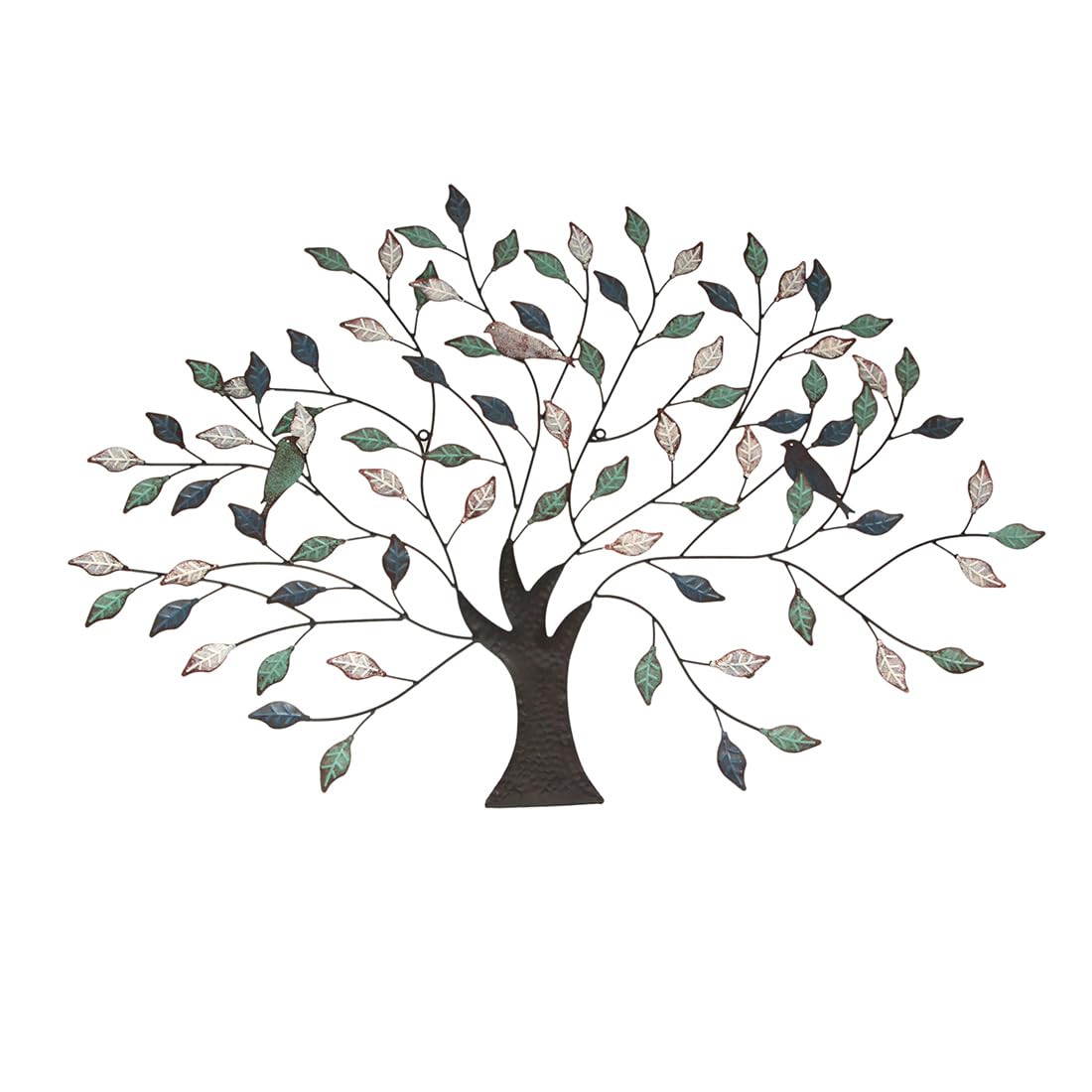 36-inch Tri-Tone Leaves Birds in Branches Metal Tree Wall Décor - Unique Artistic Design for Indoor and Outdoor Use, Easy Installation, Durable Construction, Stunning Tri-Tone Finish