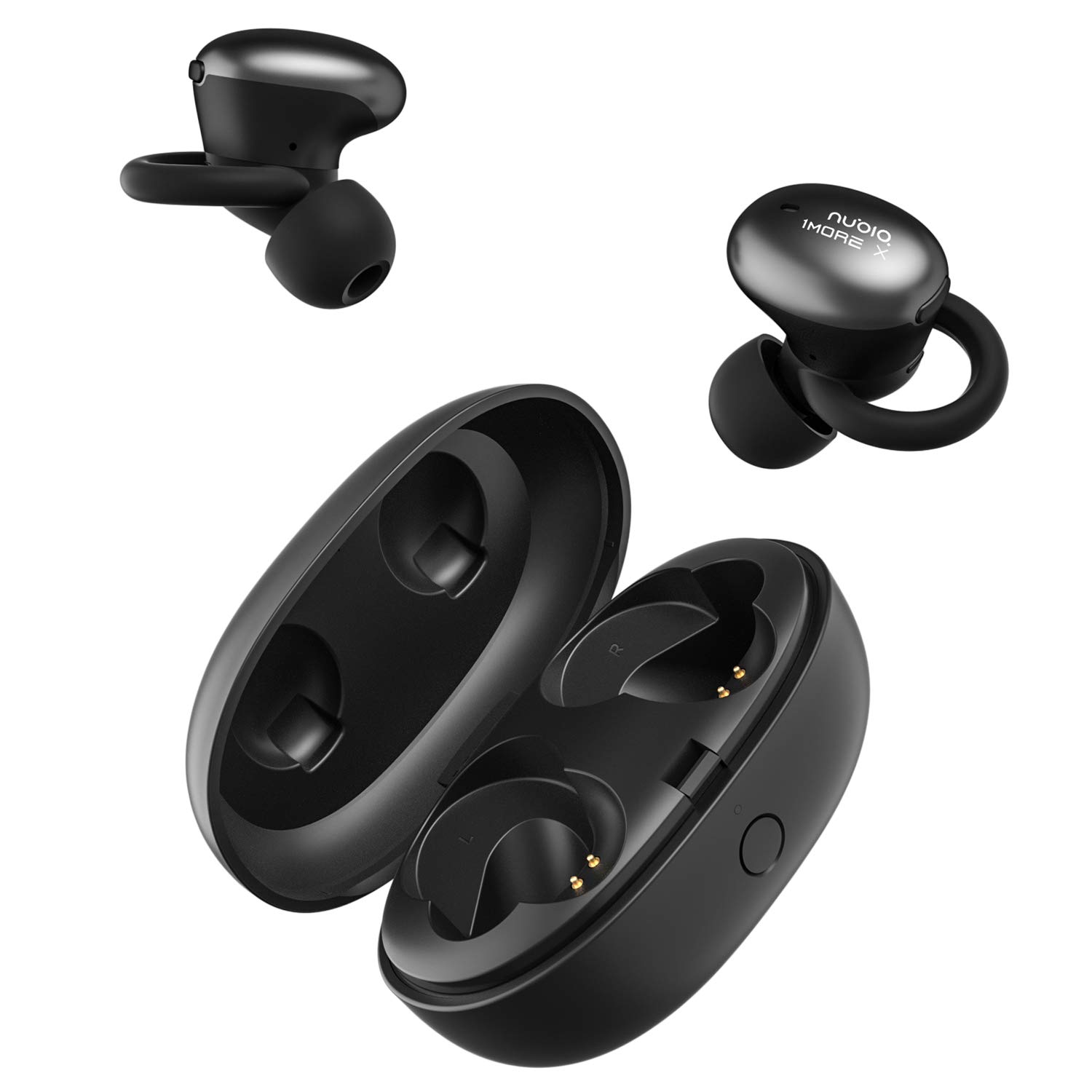 1MORE Stylish True Wireless Earbuds with Charging Case, Bluetooth 5.0, Alternate Pairing Modes in-Ear Headphones, Easy Control, Multiple Colorways, 24-Hour Playtime, Nubia Version, Black