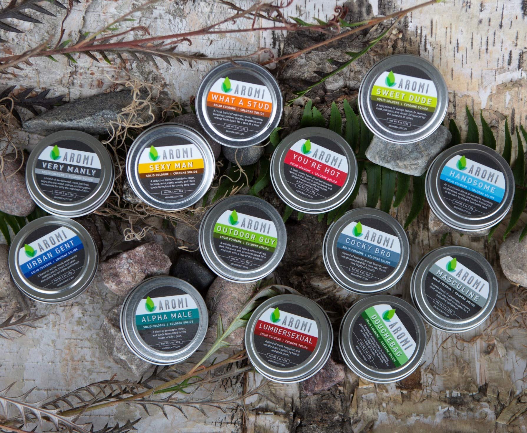Aromi Solid Cologne | Sweet, Vanilla, Musk Fragrance, Vegan and Cruelty-free Scent, Portable, Travel, Small Gift, Men's Stocking Stuffer, Alcohol-free (Handsome)