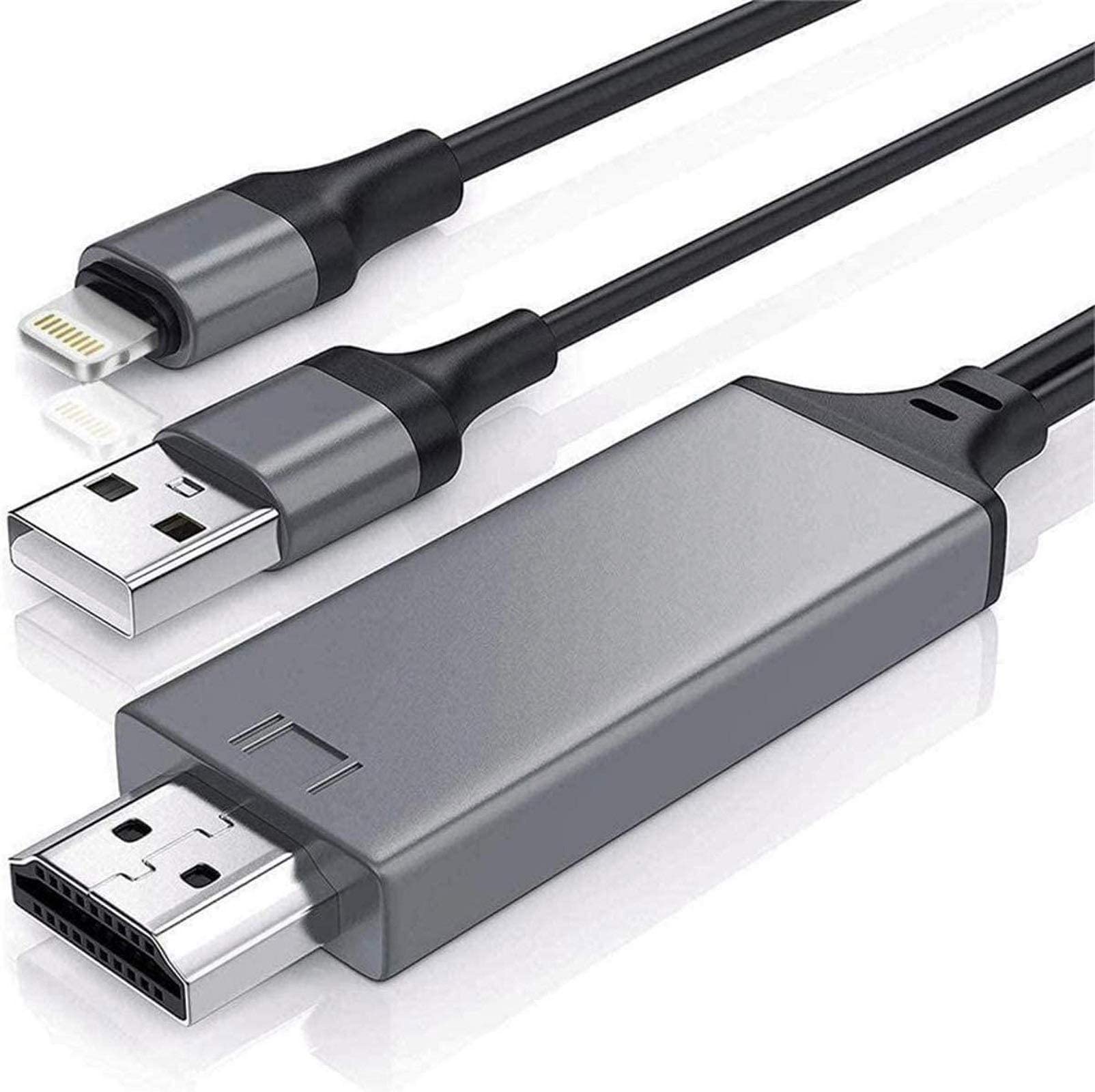 Lightning to HDMI Cable Adapter Compatible with iPhone iPad, Apple MFi Certified Lightning Digital AV Adapter 1080p HDTV Connector Cable Compatible for iPhone 12/11/XS/X/8/7 to TV Projector Monitor