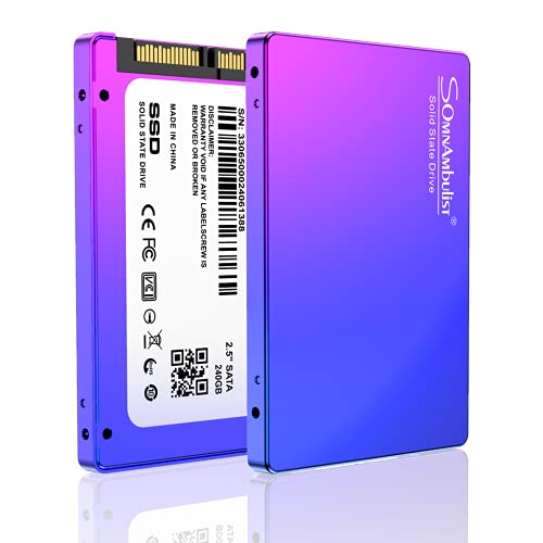 Somnambulist SSD 60gb 120gb 240gb Sata3 Solid State Drive Internal SSD (Gradient Blue purple-60GB)