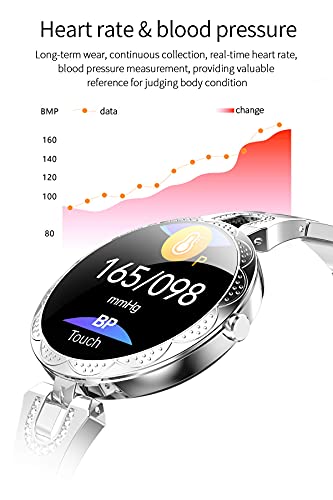 LONGLU Smart Watch for Women, Smartwatch Compatible for iOS Android iPhone Samsung Phones. Fitness Tracker with Heart Rate Blood Pressure Waterproof Bluetooth Pedometer Sleep Activity Tracker (Gold)