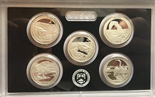 2014 S US SILVER Proof Set National Parks Quarters Cameo Proof, Comes in Packaging from US mint Proof