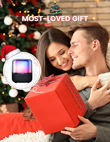 50W Subwoofer Bluetooth Speaker, Night Lights Speaker with Beat-Driven Light Show, True Wireless Stereo Pairing/Aux/TF Card, 24Hrs Playtime, Punchy Bass Loud for Party Home, Decoration Gift Lamp