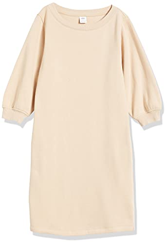 Amazon Essentials Women's Relaxed Fit French Terry Blouson Sleeve Crewneck Sweatshirt Dress (Available in Plus Size), Beige, 4X