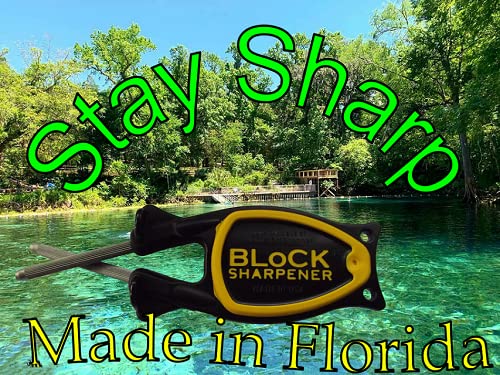 Black with Yellow grip Block knife sharpener