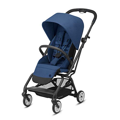 CYBEX Eezy S Twist 2 Stroller, 360° Rotating Seat, Parent Facing or Forward Facing, One-Hand Recline, Compact Fold, Lightweight Travel Stroller, Stroller for Infants 6 Months+, Navy Blue