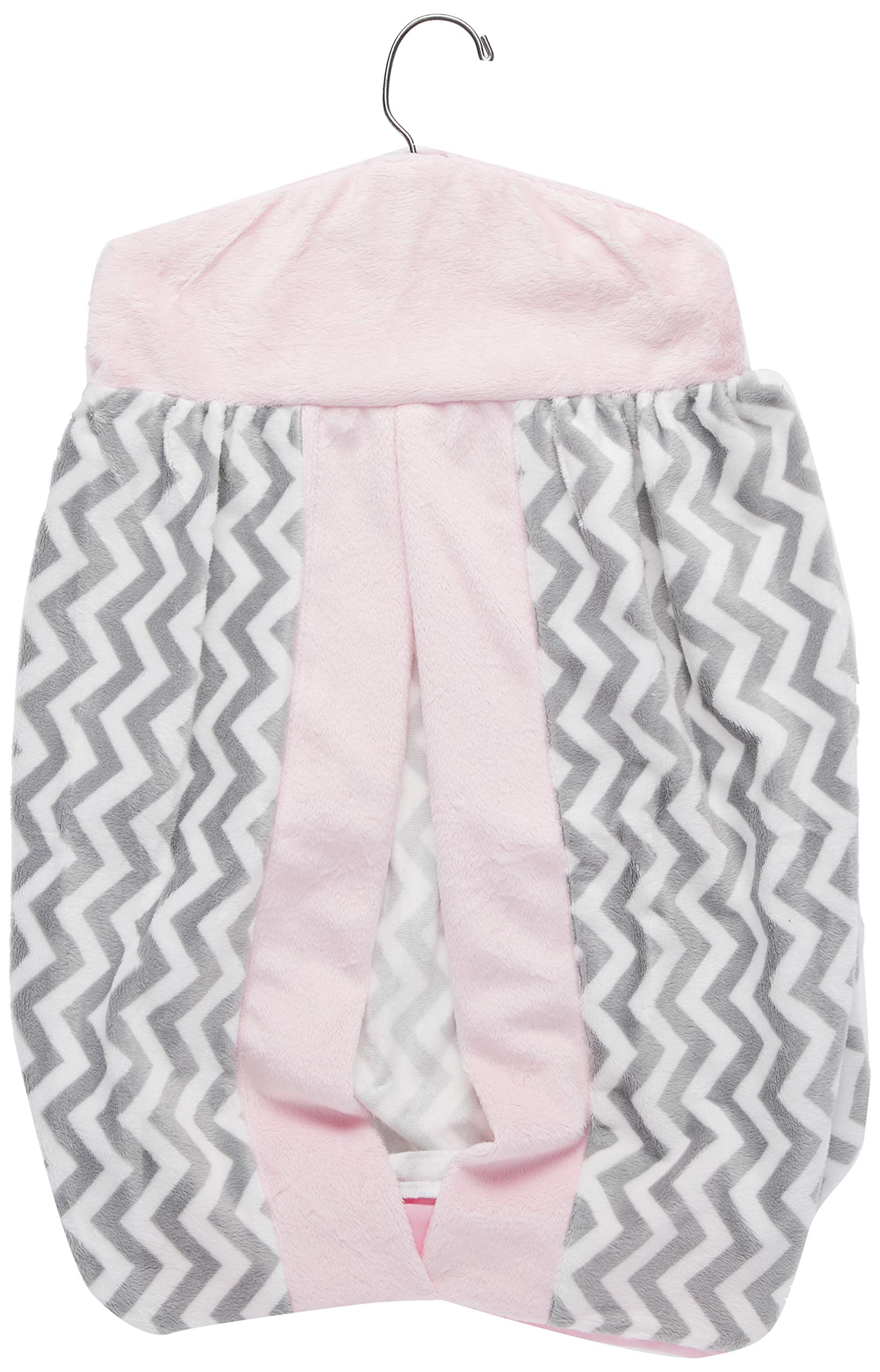 Baby Doll Bedding Minky Chevron Diaper Stacker, Pink
