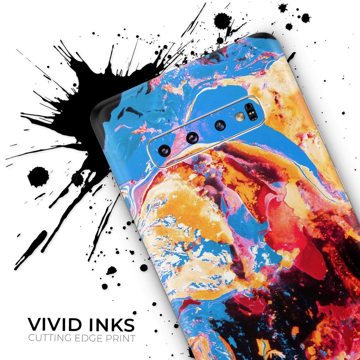 DesignSkinz Liquid Abstract Paint V31 Protective Vinyl Decal Wrap Skin Cover Compatible with The Samsung Galaxy S20 (Screen Trim & Back Glass Skin)