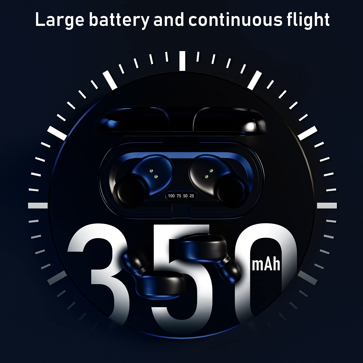 SEYOO Earbuds Mini in-Ear Earphones with 350Mah Charging Case, Touch Control, IPX5 Waterproof Headphones Headset with LED Display Built-in Mic for SportsWorkout, Urban Gray