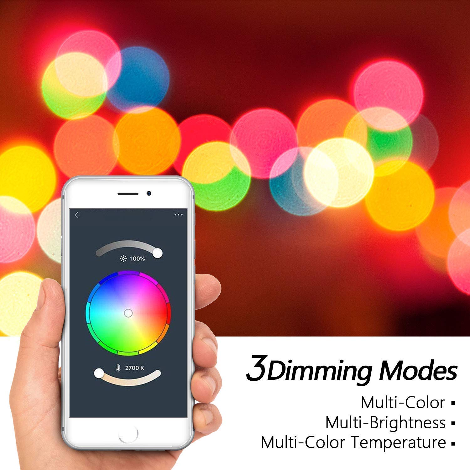 2 Packs Smart Bulb 1000LM 10W(100W Equivalent)RGB 2200-6500K Dimmable WiFi LED Light Bulb No Hub Required Work with Alexa Echo Google home Siri Tuya Smart life Full Color Changing A19 E26 LED Bulb