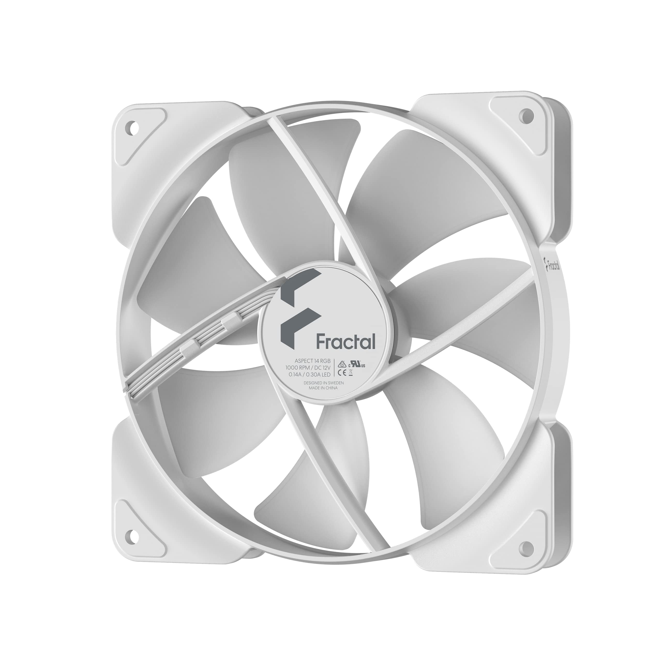 Fractal Design Aspect 14 RGB 140 mm 1000 RPM White Frame Computer Fan