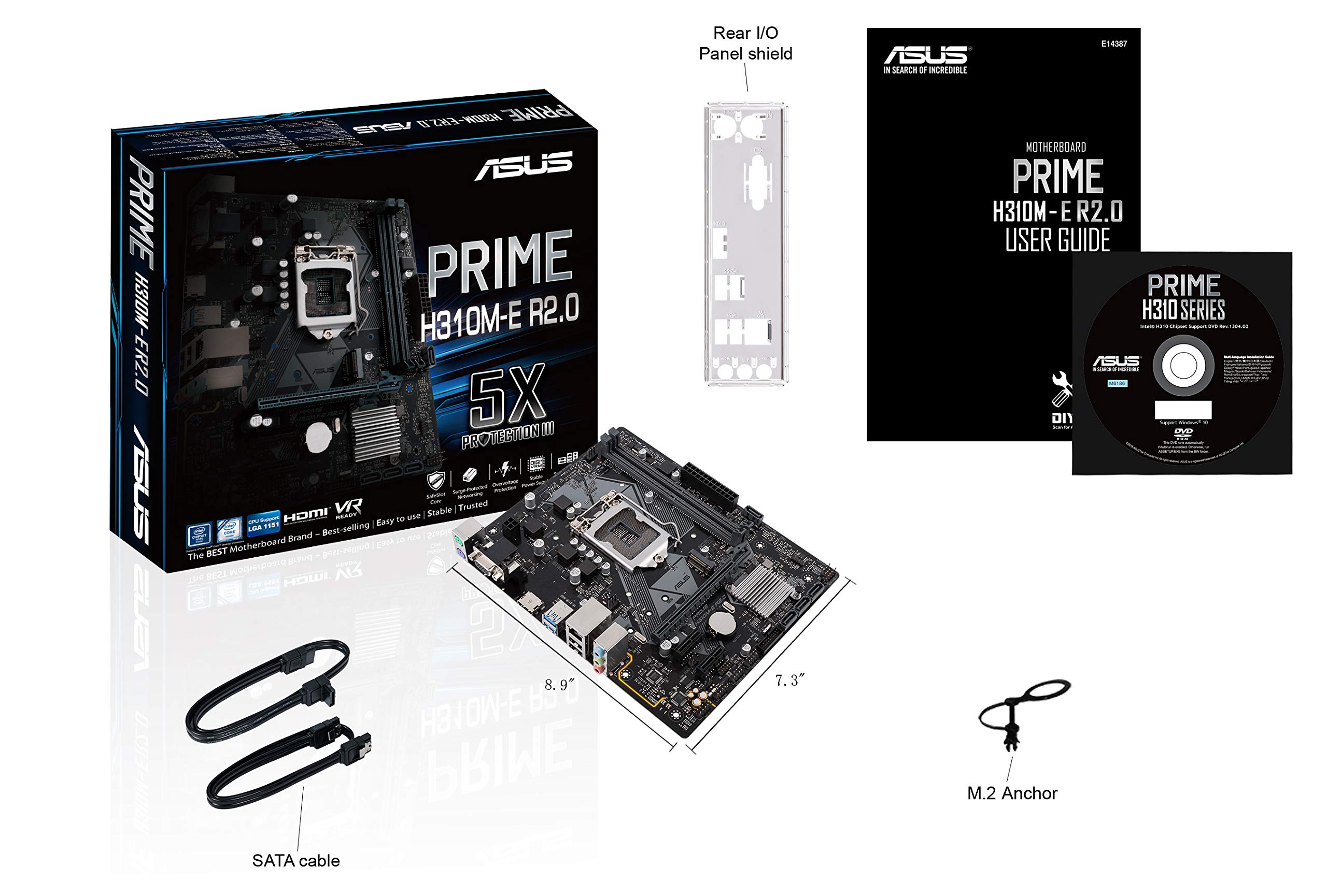 Asus Intel 8th Gen DDR4 HDMI VGA Micro ATX Motherboards (Prime H310M-E R2.0)