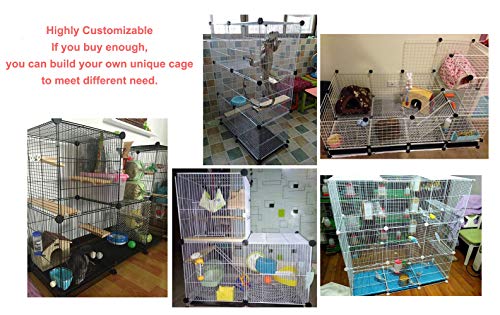 Pet Hutch Cages for Hamster, Rat or Other Small Animals Indoor, Expandable and Stackable, 14x14x28 in