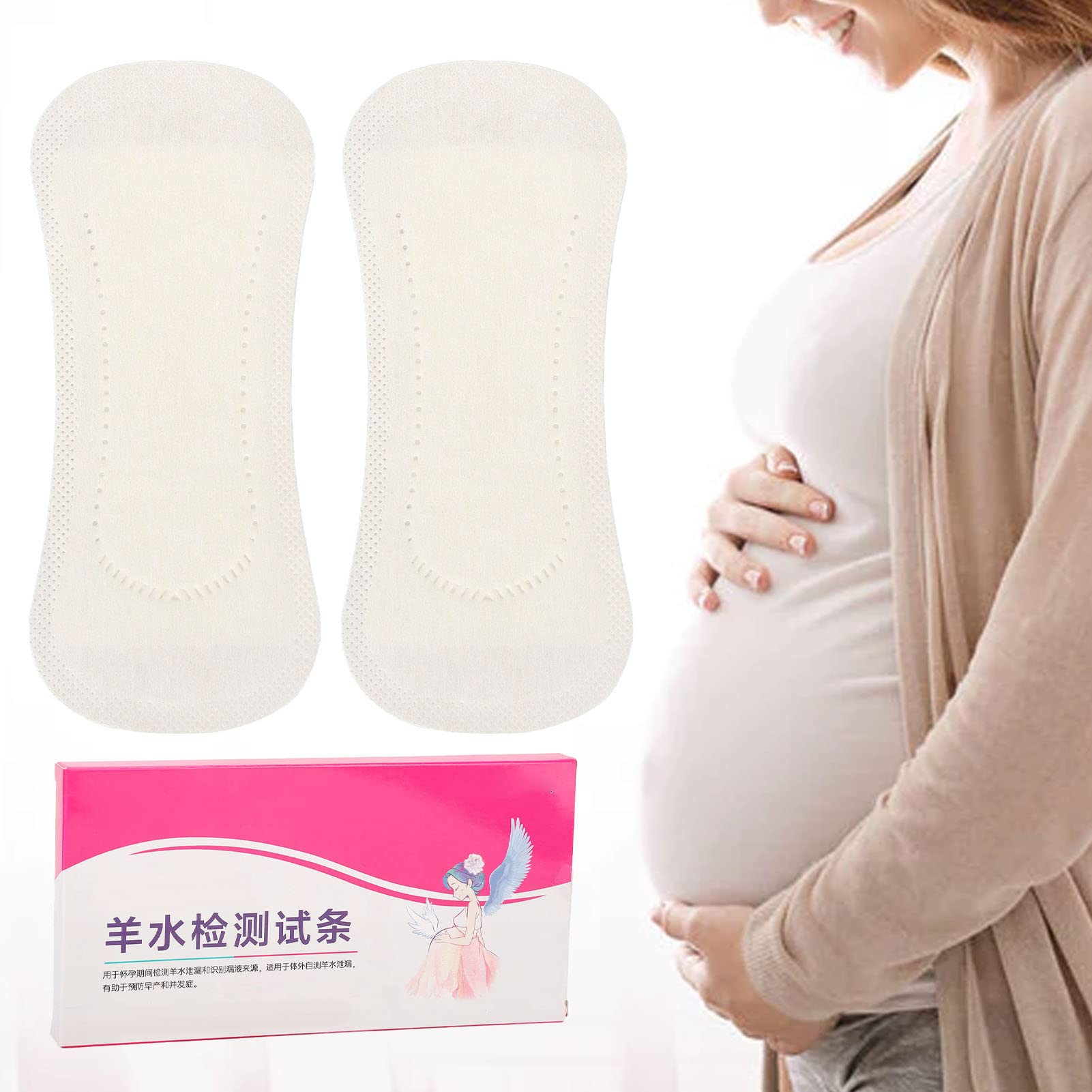 2pcs Amniotic Fluid Test Strip Maternity Home Easy to Use High Sensitivity Feminine PH Test Strips with Amniotic Fluid Control Chart for PH Value Detection