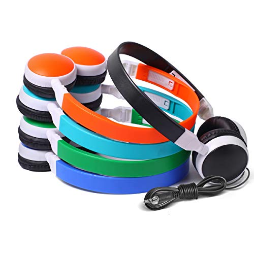 Keewonda Bulk Headphones for Classroom 10 Pack Wholesale Students Headsets KW-N10 Mixed Color Durable Children Headphones Earbuds for Kids for School