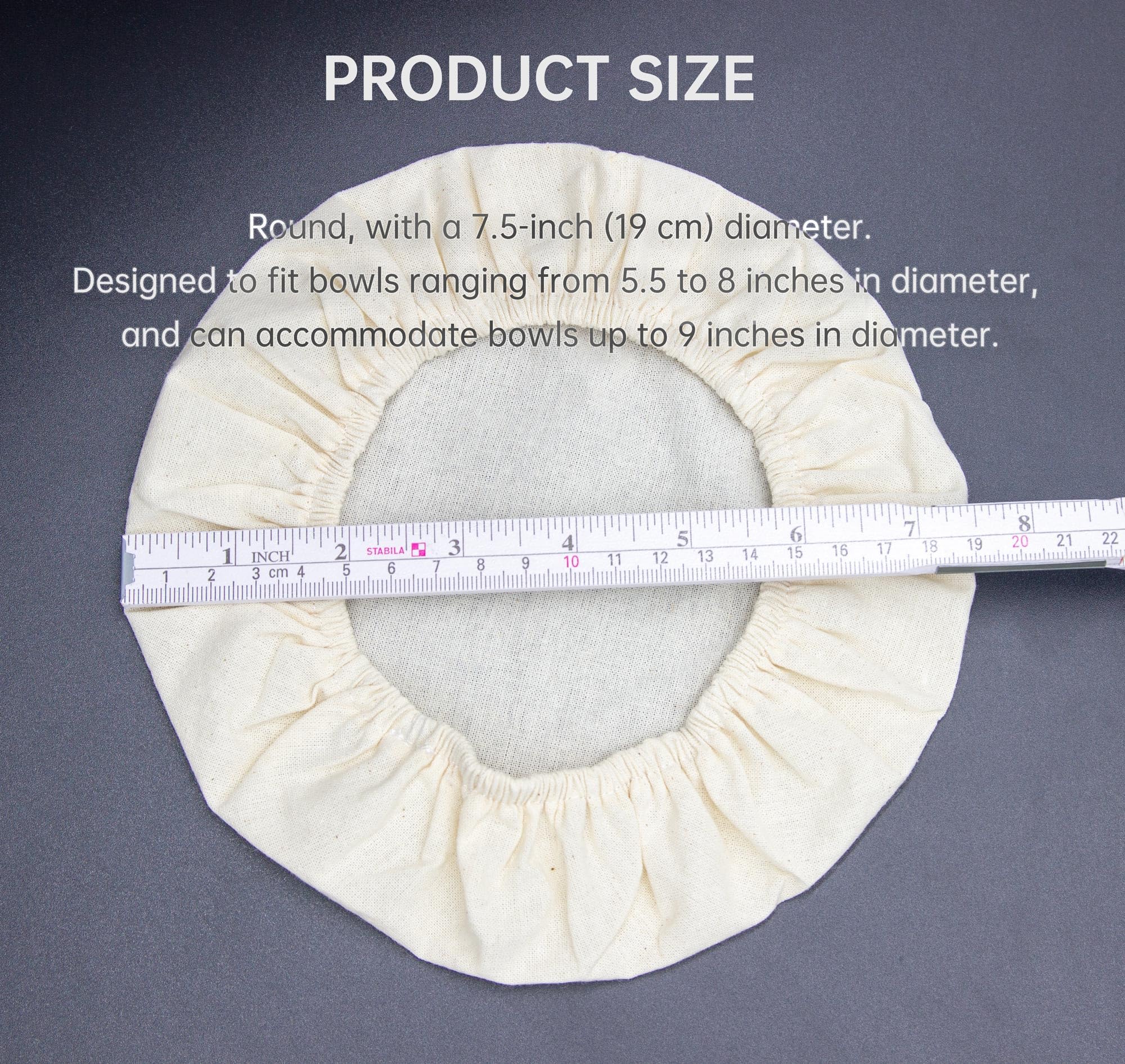 4 Pack sourdough bowl cover, Organic Reusable Cloth bowl cover for proofing, fits 5β-8.5β Diameter bowl and Jar mouth - Unbleached, Perfect for Fermentation Jars (4 Pack - Large)
