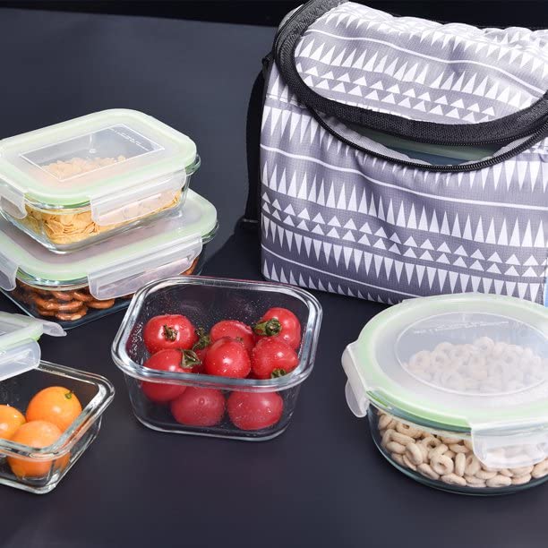24 Piece Glass Food Storage Containers with Lids, Airtight Glass Storage Containers, BPA Free(12 Lids & 12 Containers)