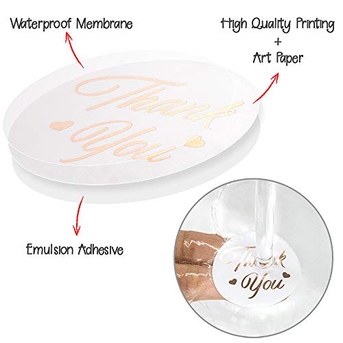 lollipro Thank You Stickers for Business 4 Design Round Roll 1.5 Inch, Gilding Bronze Gold Stickers Water Resistant Packaging Labels, 500 Pcs in Box-Packed
