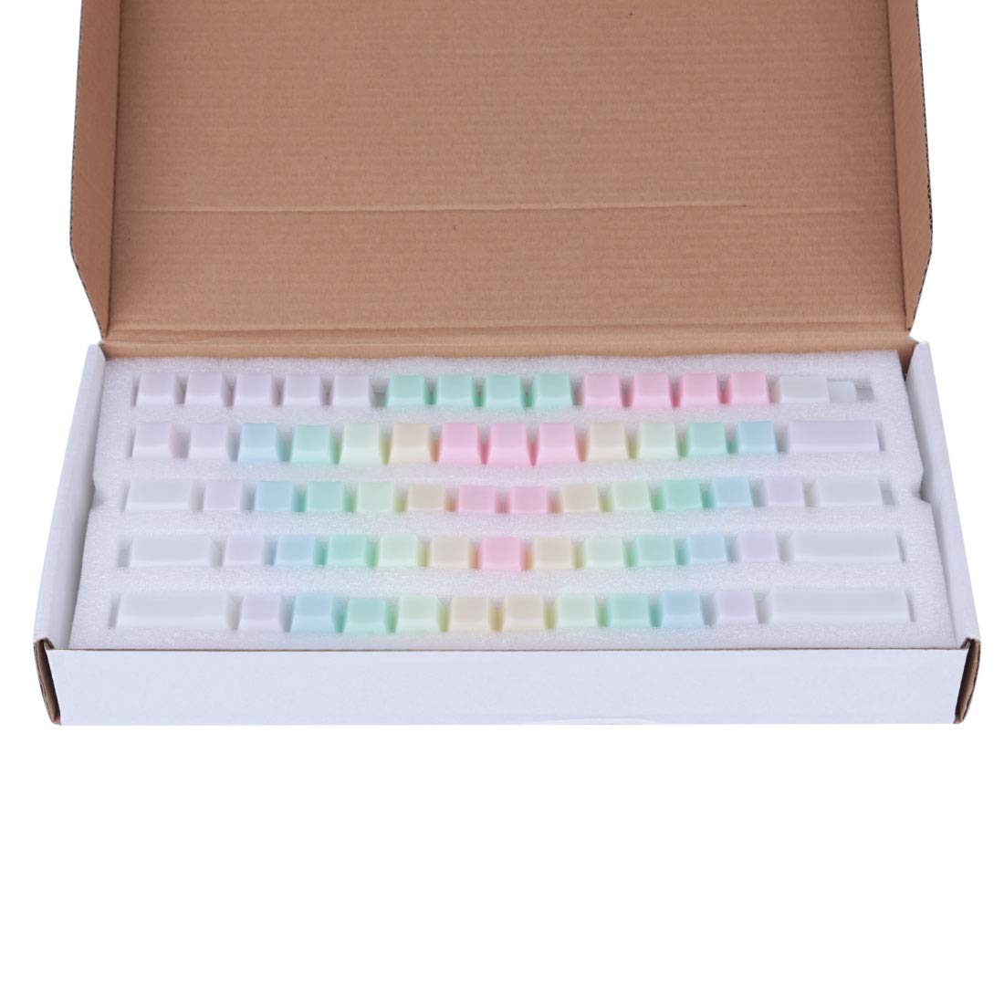 HMANE 109 Keys POM Jelly Keycaps Set, Rainbow Blank Doubleshot Translucent OEM Profile Mechanical Gaming Keyboard Keycaps for 60ï¼…/87 TKL/104/108 Cherry MX Switches