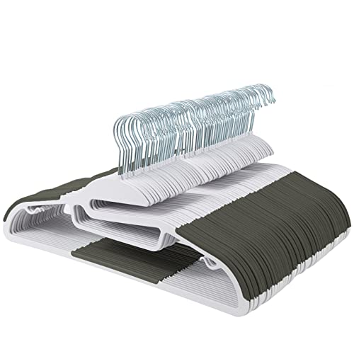 ATZJOY Non Slip Plastic Hangers 100 Pack Ultra Slim Heavy Duty Clothes Hangers Use for Wet & Dry Clothes