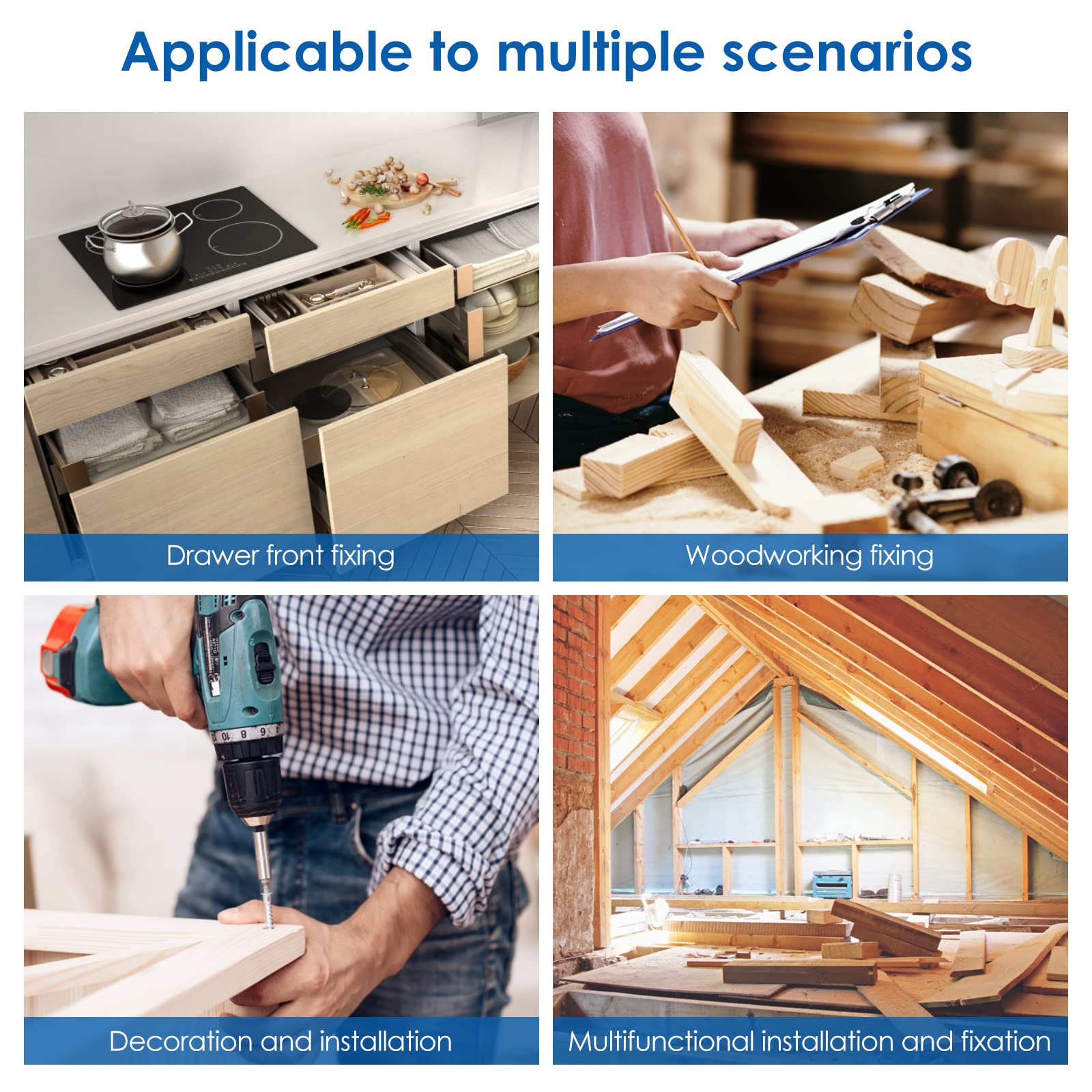 2 Pcs Drawer Front Installation Clamps,Drawer Fixing Clips,Adjustable Stable Furniture Woodworking Jig cabinet installation tools Front Drawer Woodworking Clamps Drawer Jig for Tables Desk Mount