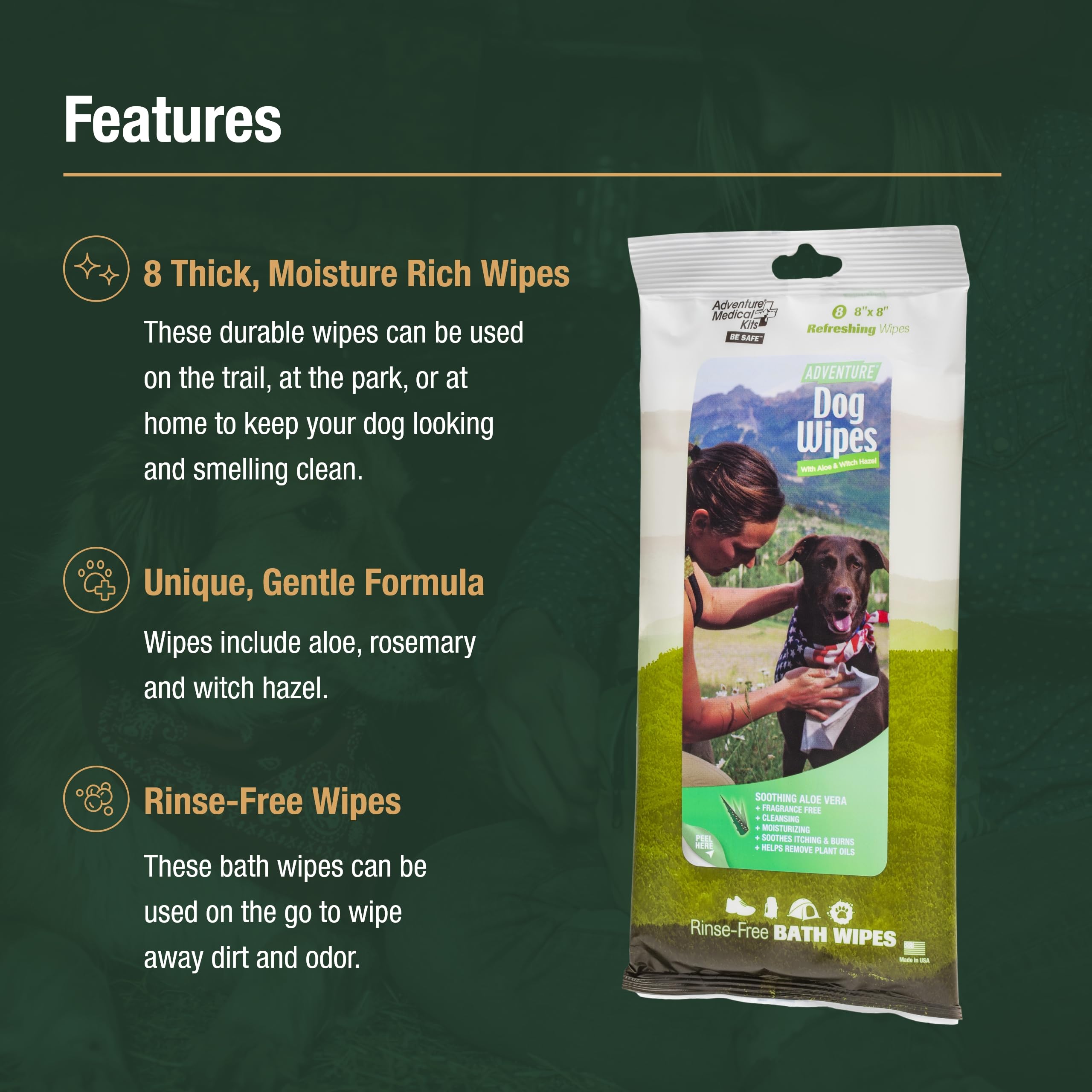 Adventure Medical Kits Dog Wipes - (Pack of 4)