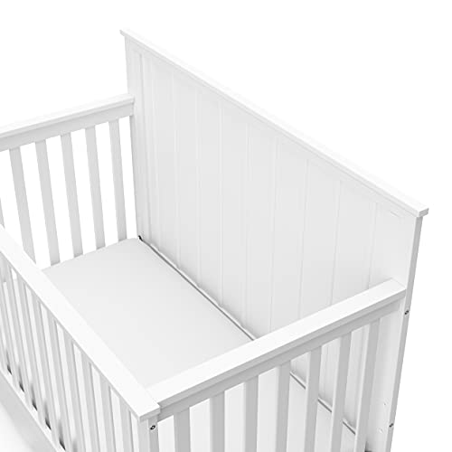 STORKCRAFT Forrest 5-in-1 Convertible Crib with Drawer (White) β GREENGUARD Gold Certified, Crib with Drawer Combo, Full-Size Nursery Storage Drawer, Converts to Toddler Bed, Daybed and Full-Size Bed