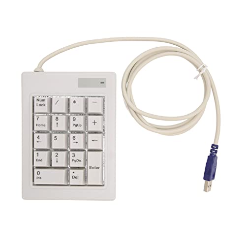 18 Keys Numeric Keypad, Portable Mini Numpad, USB Wired Multifunctional One Hand Mechanical Numpad Accounting Keypad Gaming Keyboard for Office Banking Accounting Finance Securities